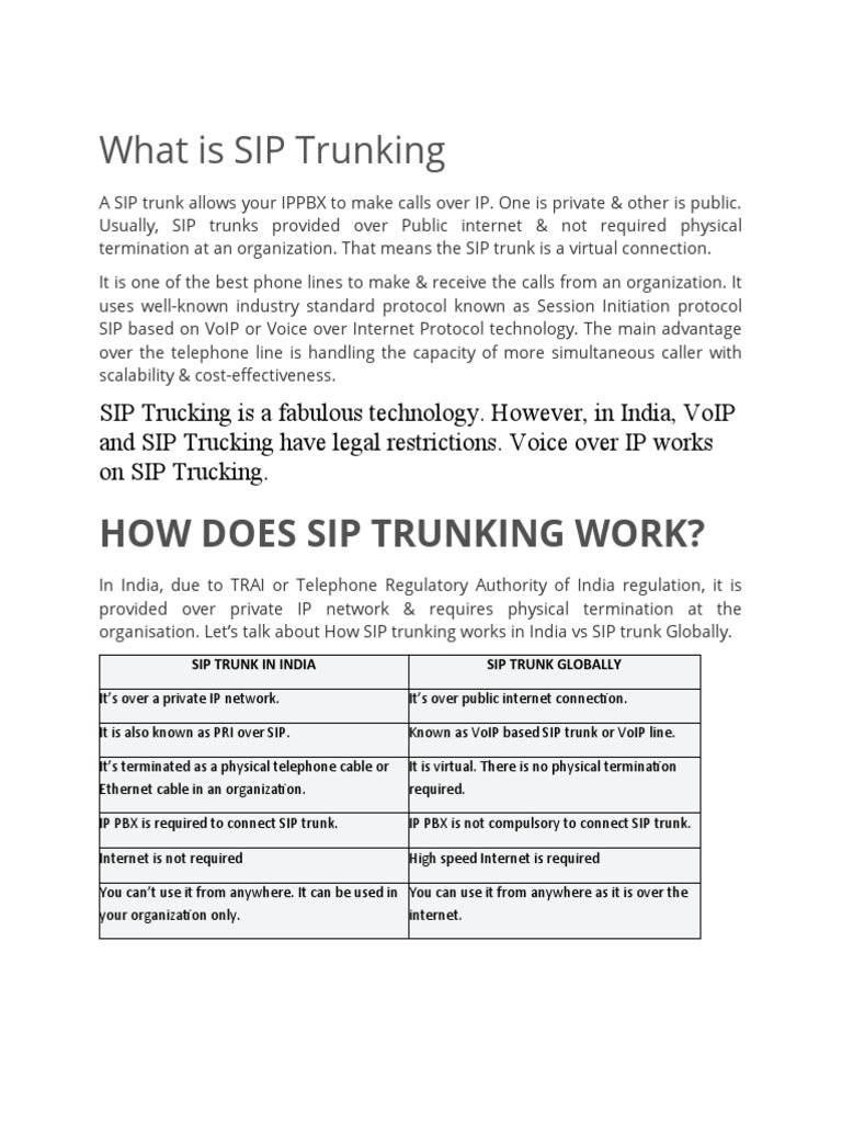 What Is SIP Trunking | PDF