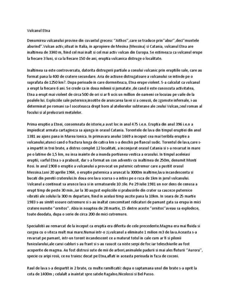 Vulcanul Etna | PDF