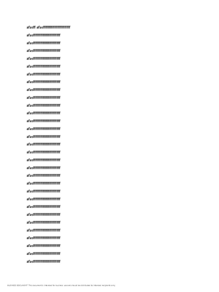 BUSINESS DOCUMENT This Document Is Intended For Business Use and Should ...