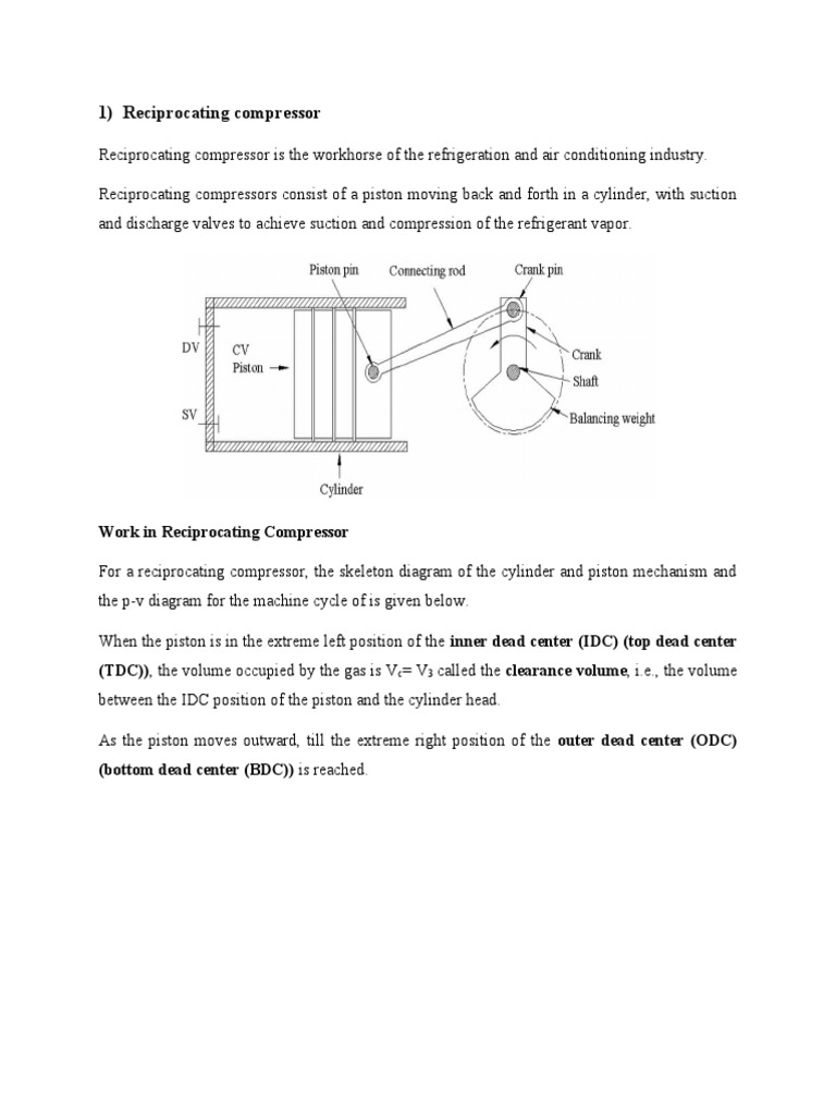 Work in Reciprocating Compressor | PDF