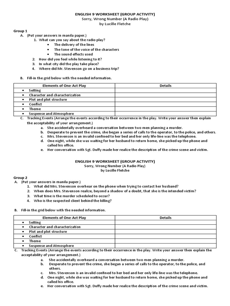 Analysis of the Radio Play "Sorry, Wrong Number | PDF