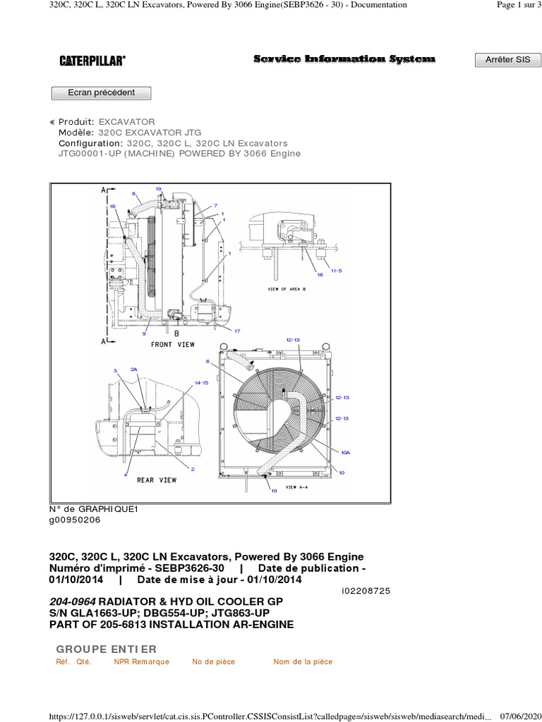 Radiateur Cat 320c - Sisweb - Servlet - Cat - Cis.sis - PController.CSSISC | PDF | Transport ...