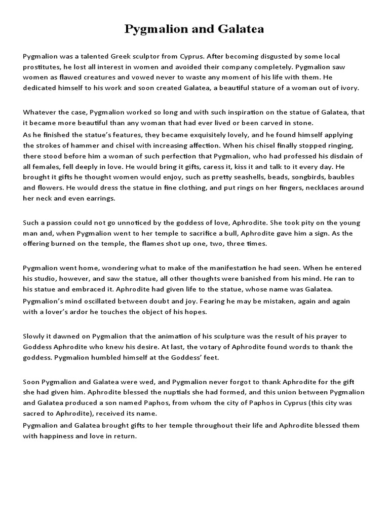 Pygmalion and Galatea | PDF | Aphrodite | Jewelry