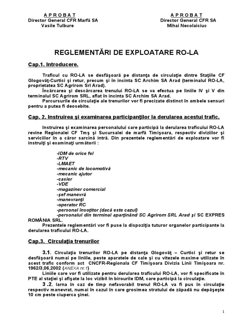 Reglmentari ROLA | PDF