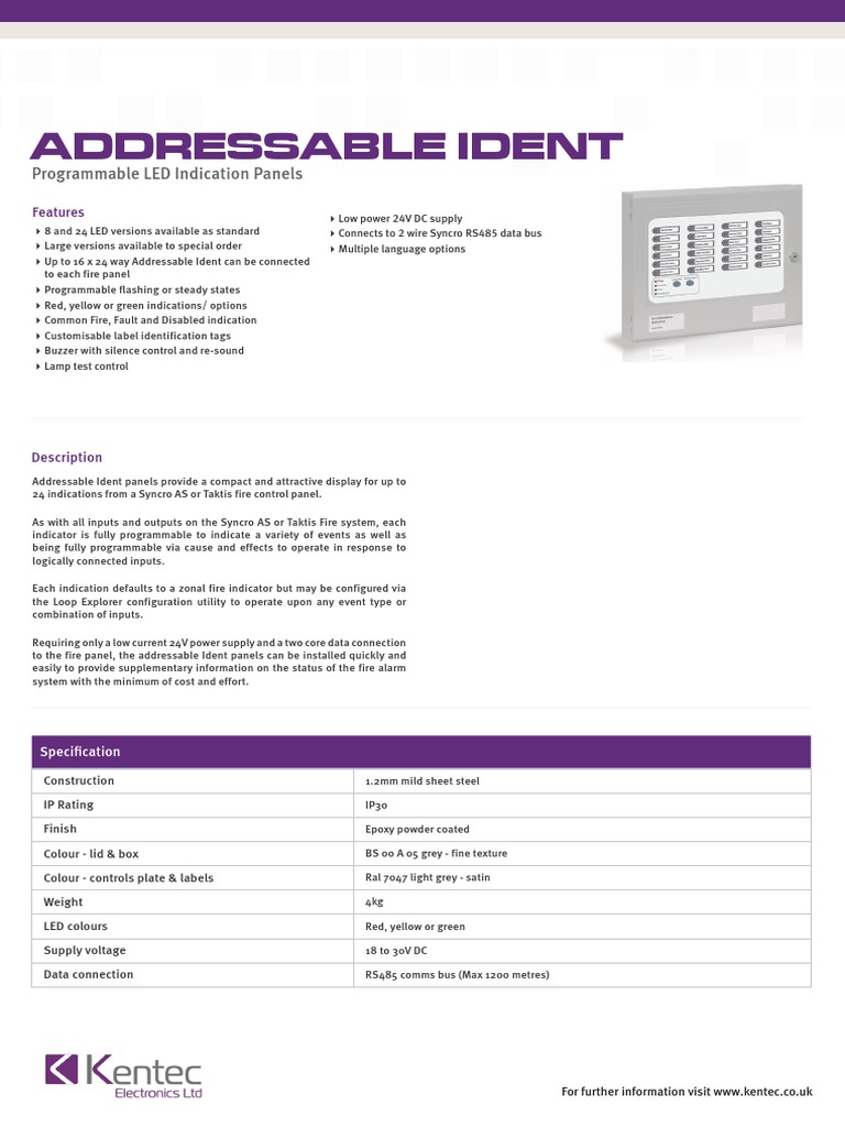 DS60 Addressable Ident Datasheet | PDF | Electrical Engineering ...