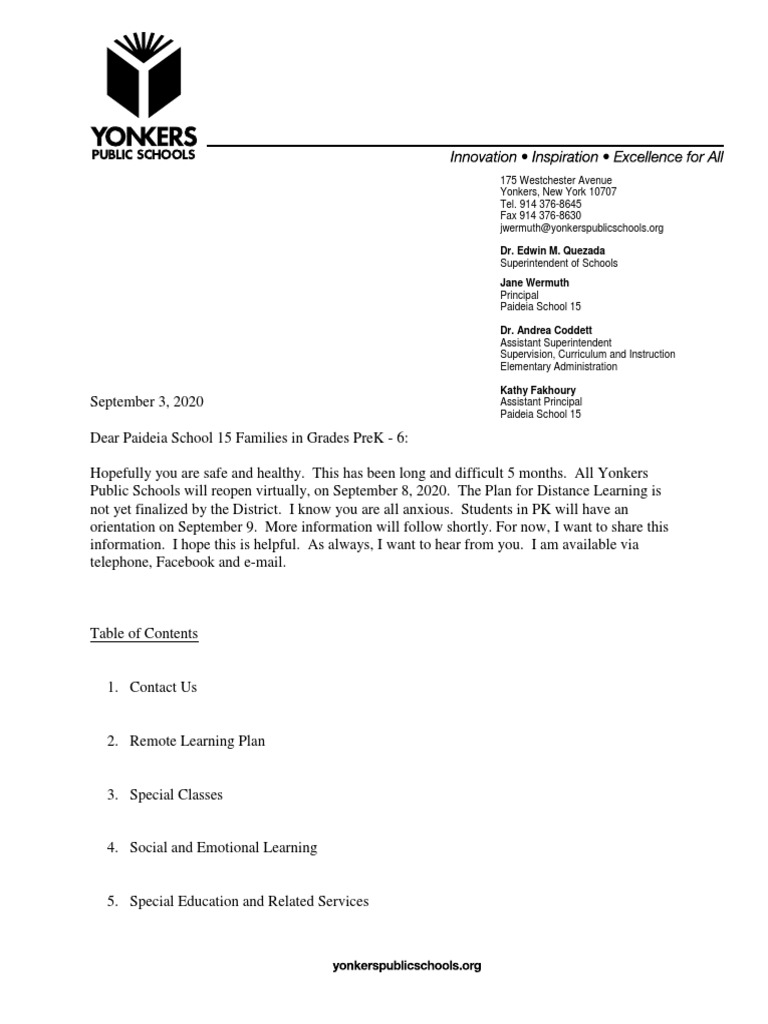 Remote Learning Plan For Grades Prek - 6 | PDF | Teachers | Learning