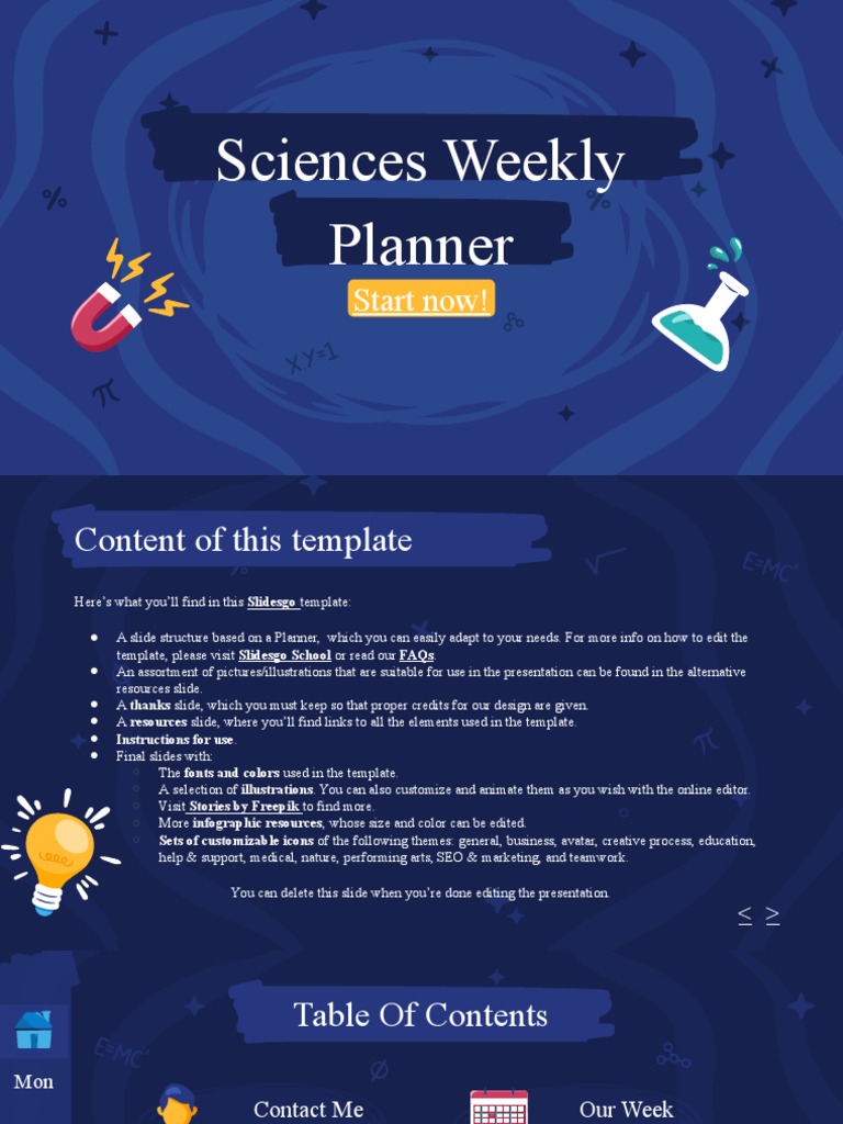 Sciences Weekly Planner: Start Now! | PDF | Planets | Solar System