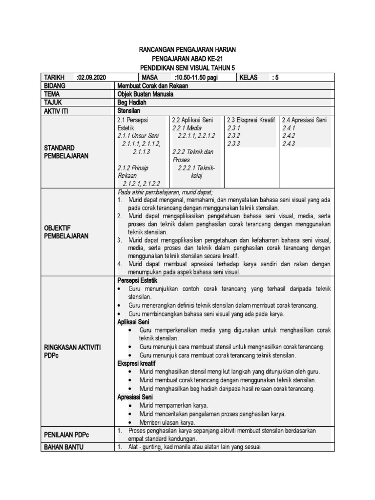 Membuat Corak Dan Rekaan (Stensilan) | PDF