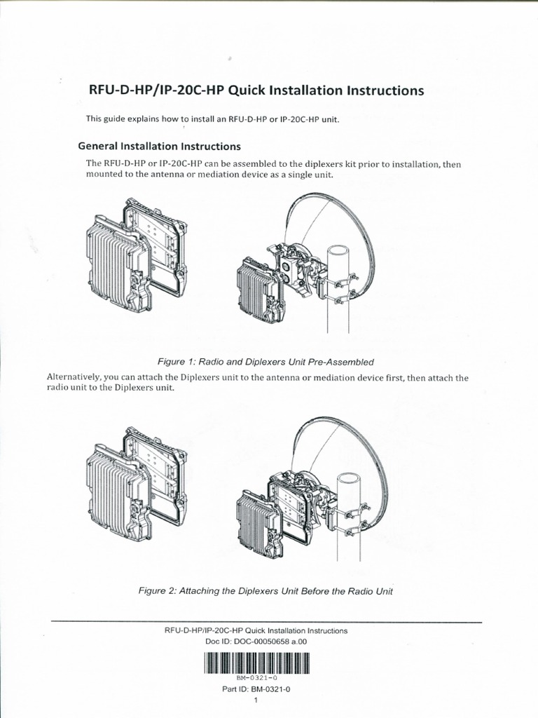 RFU-D-HP-IP20C-HP Quick Installation Instructions PDF | PDF