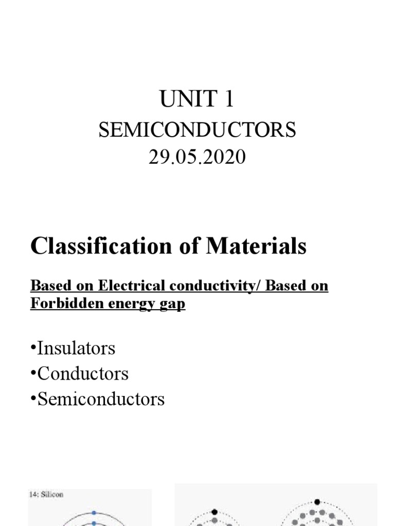 Unit 1 - 29.5.2020 | PDF | P–N Junction | Semiconductors