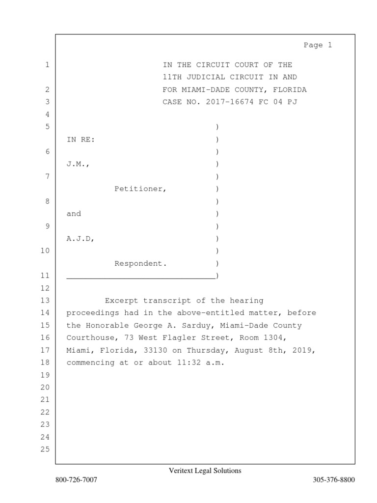 Miller v. Delgado, Transcript of August 8, 2019 Hearing | PDF ...