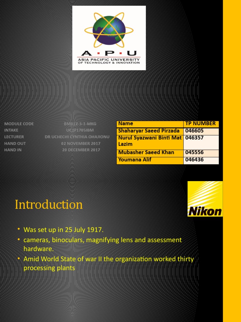 NIKON | PDF | Swot Analysis | Pricing