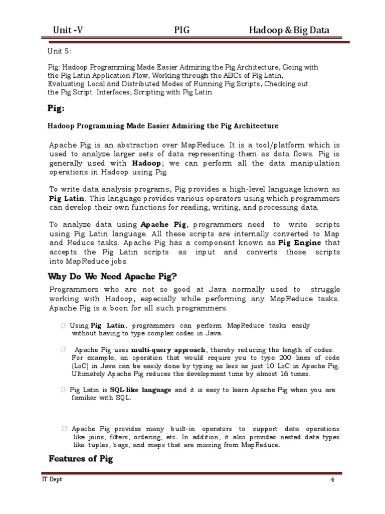 Pig: Hadoop Programming Made Easier with Pig Latin | PDF | Apache Hadoop | Map Reduce