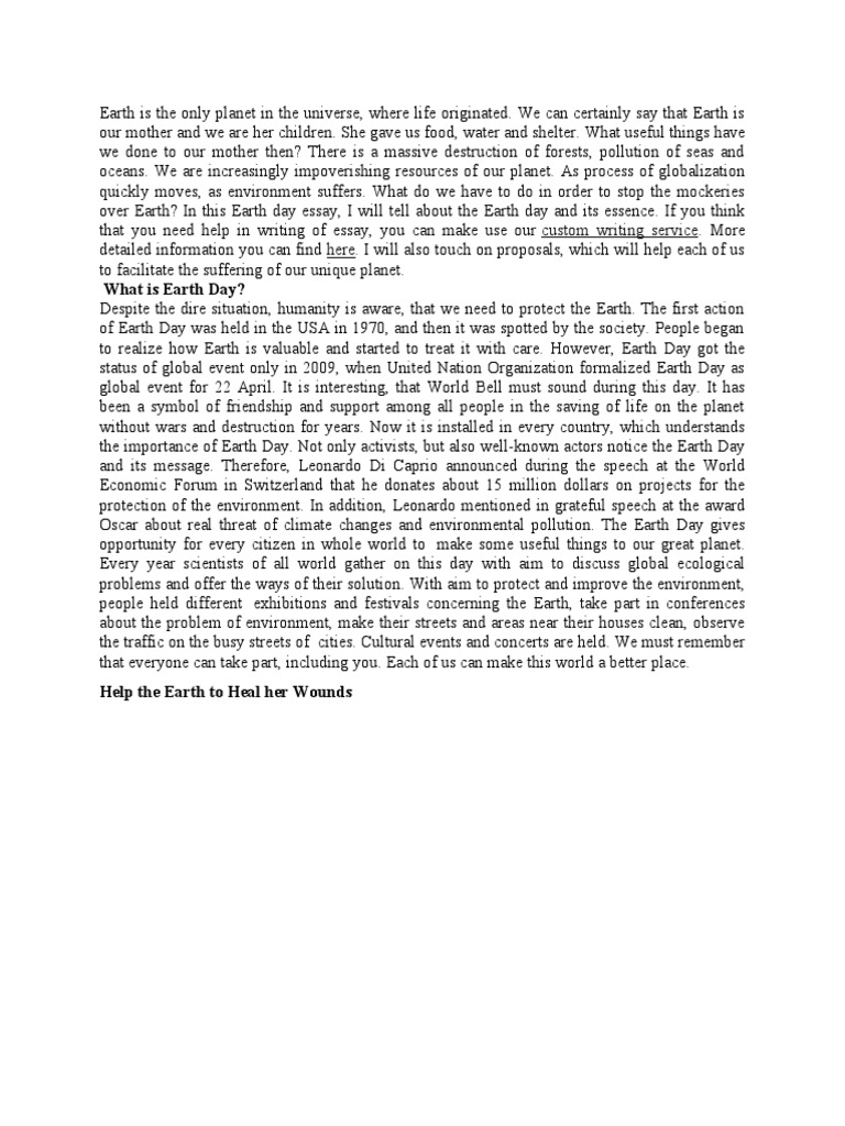 Earth Day: Protecting Our Planet | PDF | Natural Environment ...