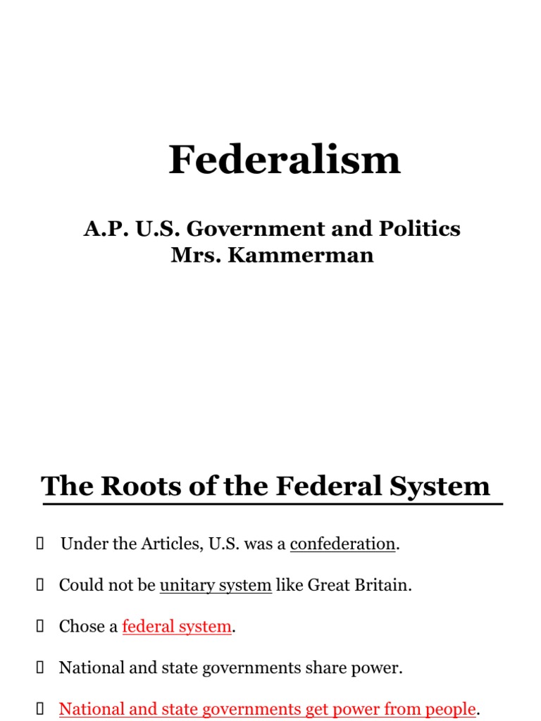 Federalism PowerPoint From Textbook - 1 | PDF | United States V. Lopez ...