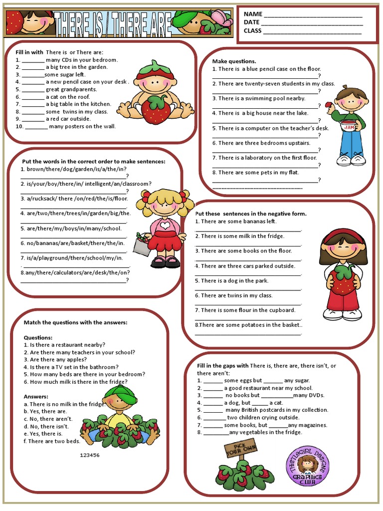 There-Is-There-Are Worksheet | PDF