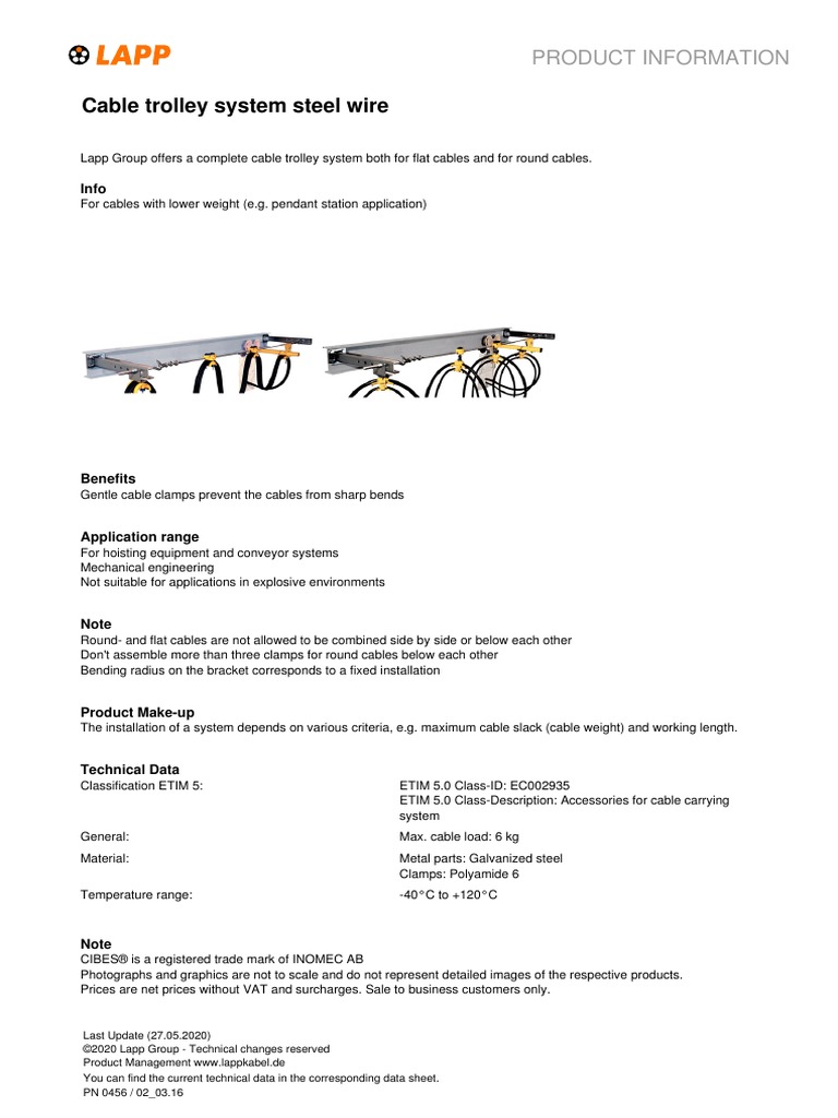 Lapp Pro365269enin | PDF | Wire | Sheet Metal