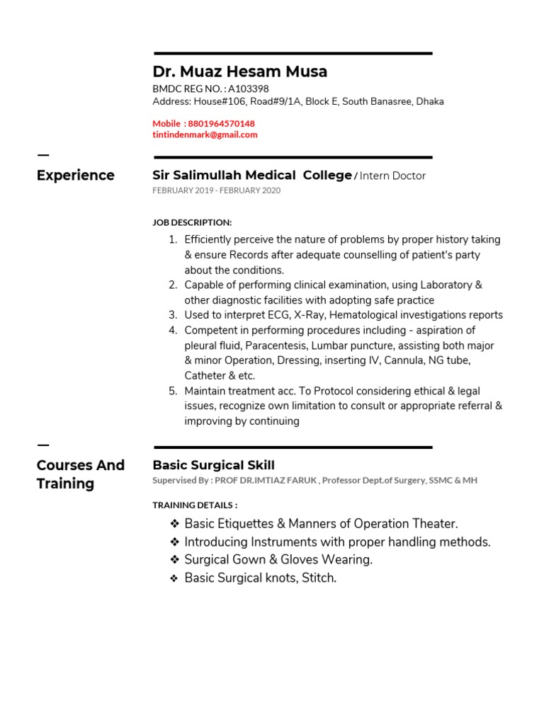 Dr. Muaz Hesam Musa CV | PDF | Surgery | Medicine