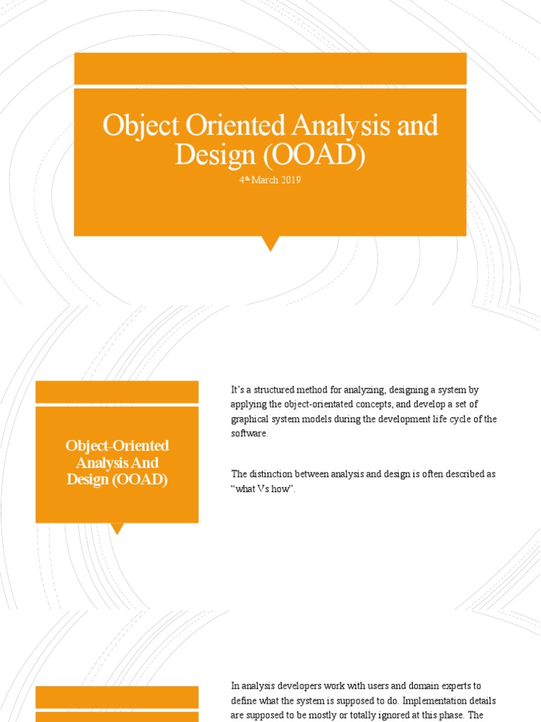 Object Oriented Analysis And Design Ooad 4 March 2019 Pdf Inheritance Object Oriented