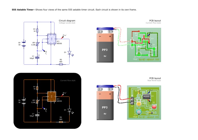 Circuit Wizard - 555 Astable Timer - CWZ | PDF | Electronic Design ...