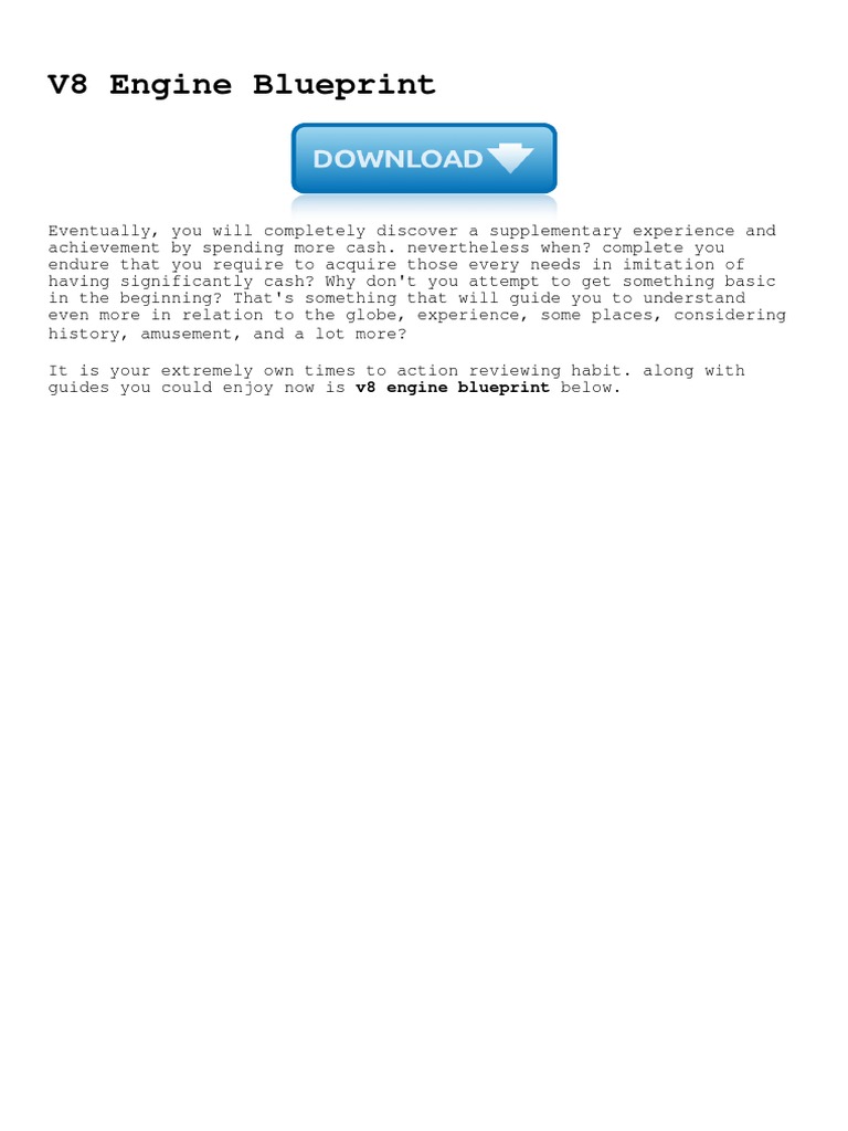 V8 Engine Blueprint | PDF