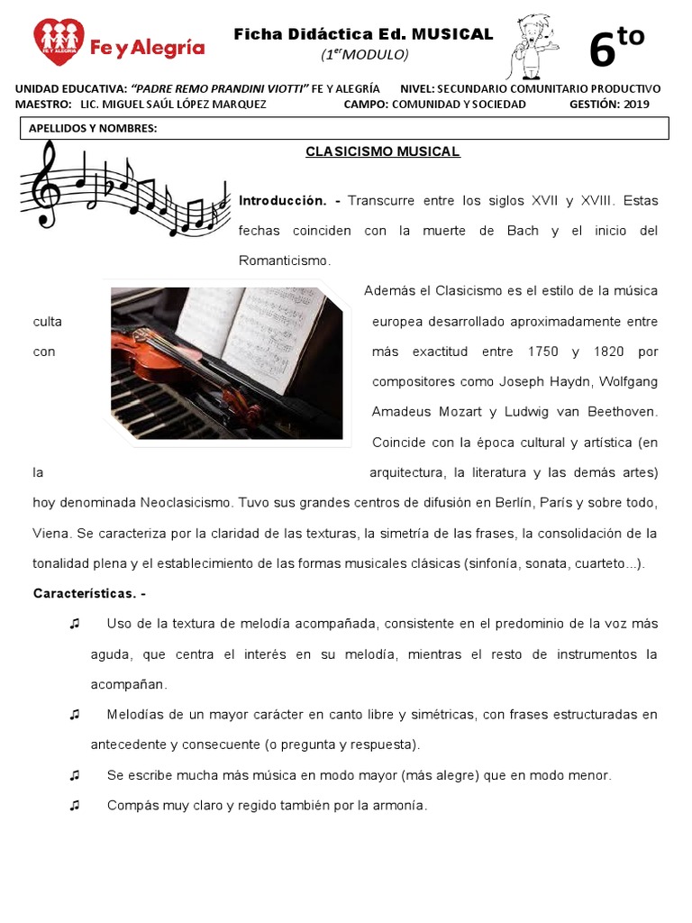 Clasicismo Musical: Compositores y Estilo | PDF | Periodo Clásico (Música) | Wolfgang Amadeus Mozart