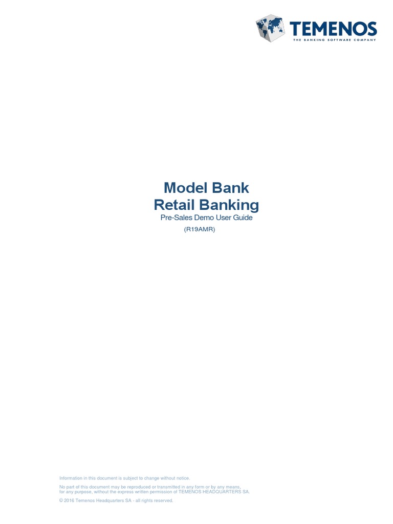 Model Bank Retail Banking: Pre-Sales Demo User Guide | PDF | Annual ...