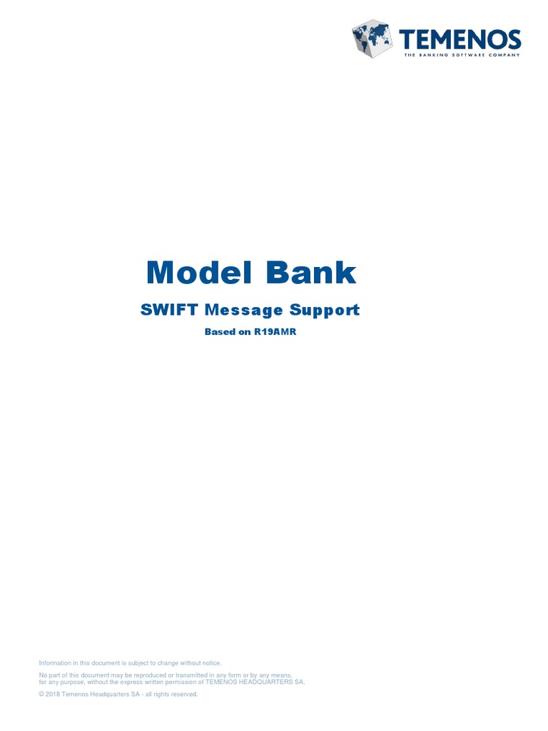 Model Bank: SWIFT Message Support | PDF | Swap (Finance) | Foreign ...