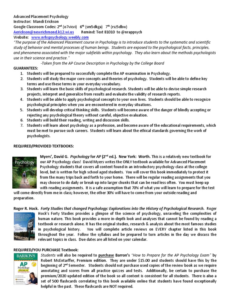 Ap Psych 2020 | PDF | Advanced Placement | Test (Assessment)