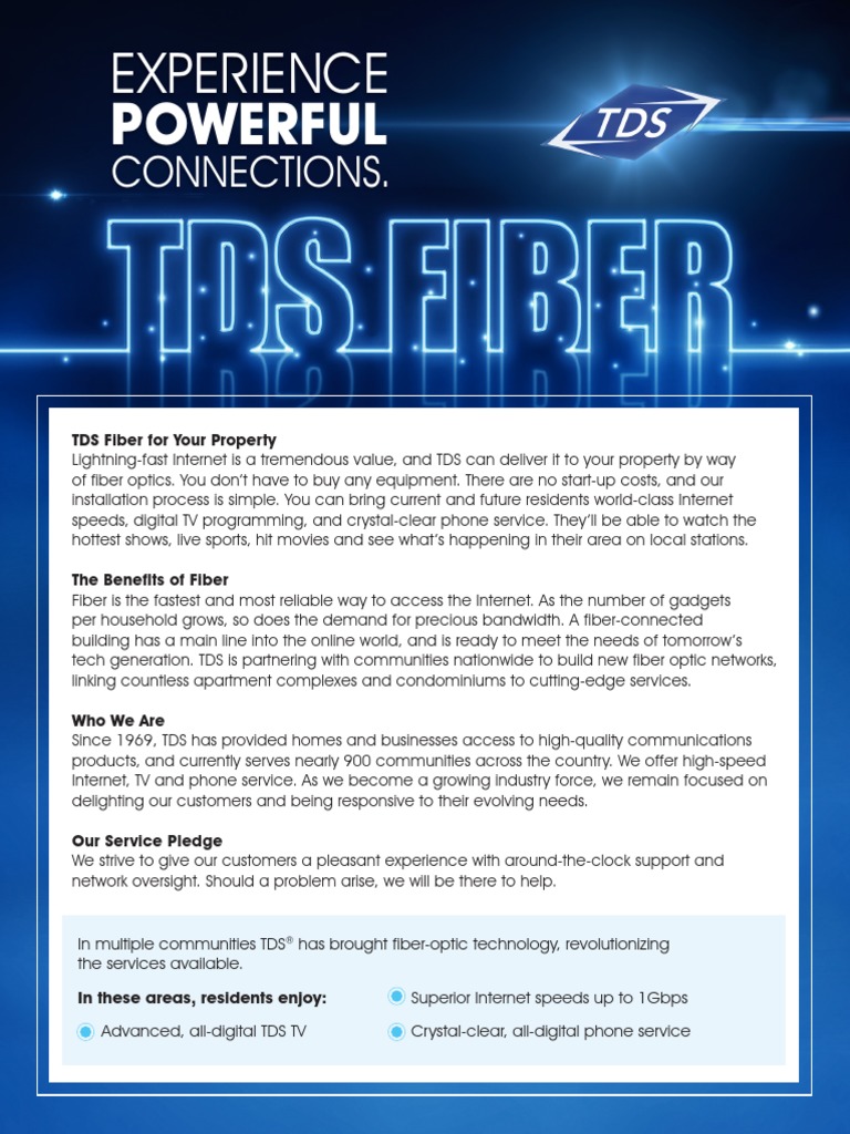 Flyer - TDS Fiber PDF | PDF | Fiber Optic Communication | Fiber To The X