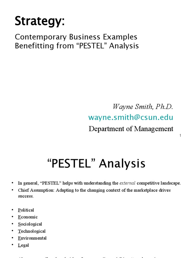Strategy Pestel Examples | PDF