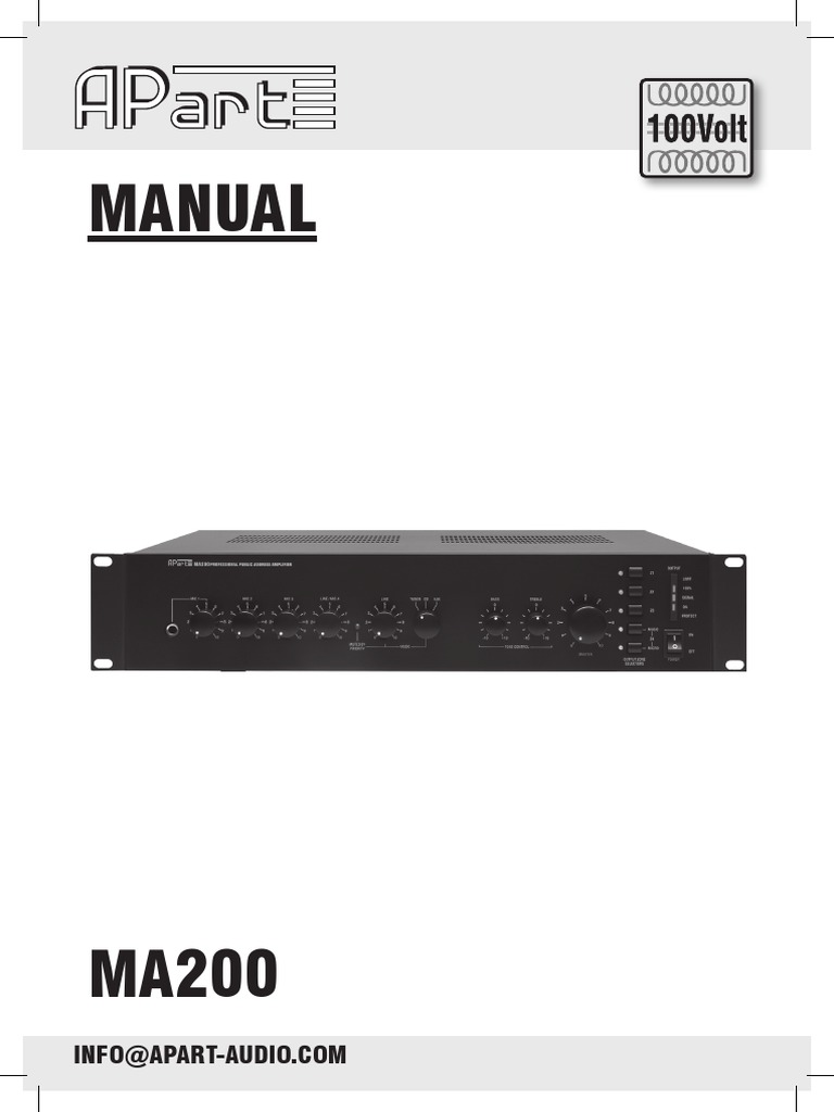 MA200 Manual | PDF | Amplifier | Microphone