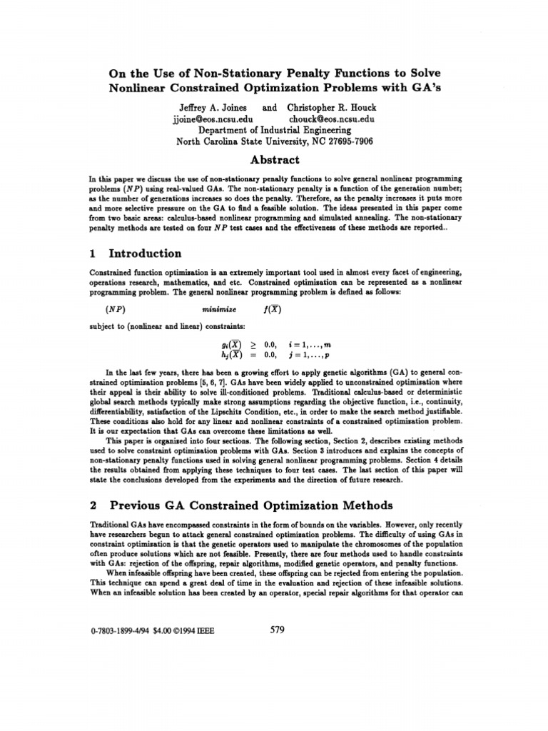On The Use Non-Stationary Penalty Functions T o Solve Nonlinear ...