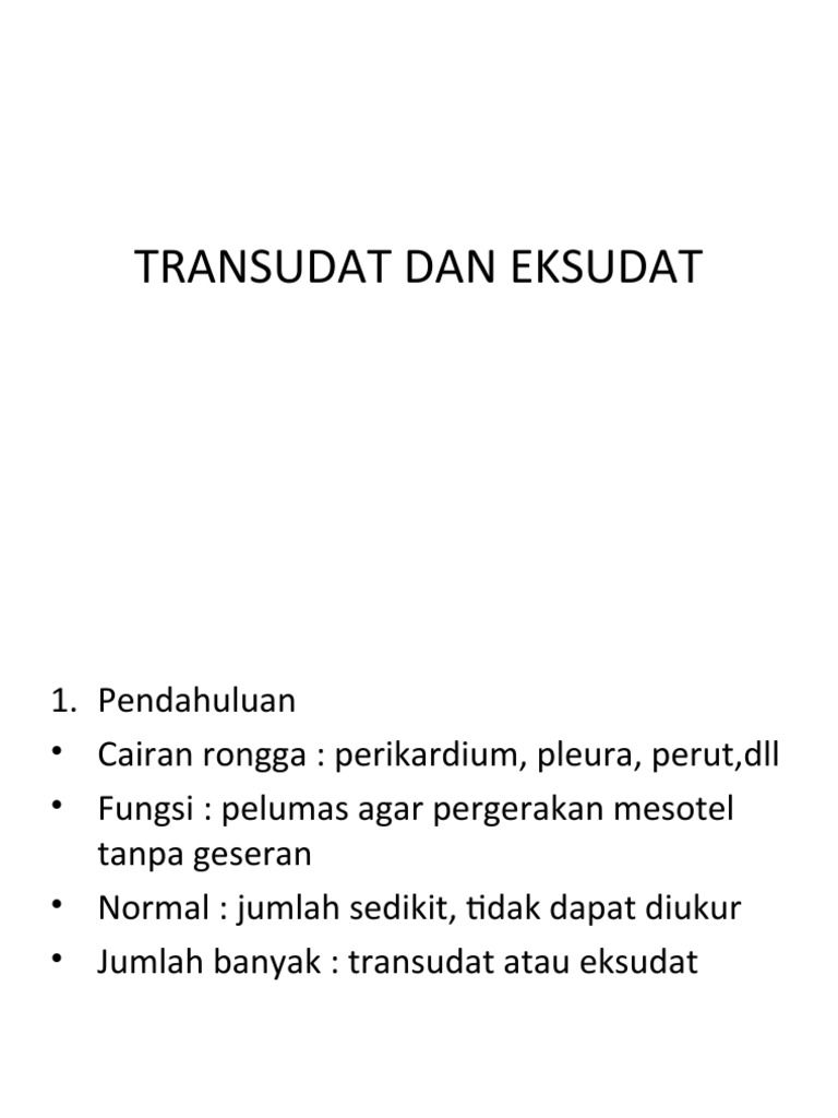 Transudat Dan Eksudat | PDF
