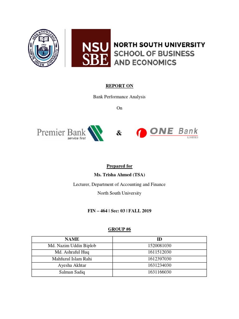 Report On: Bank Performance Analysis On | PDF | Capital Adequacy Ratio ...