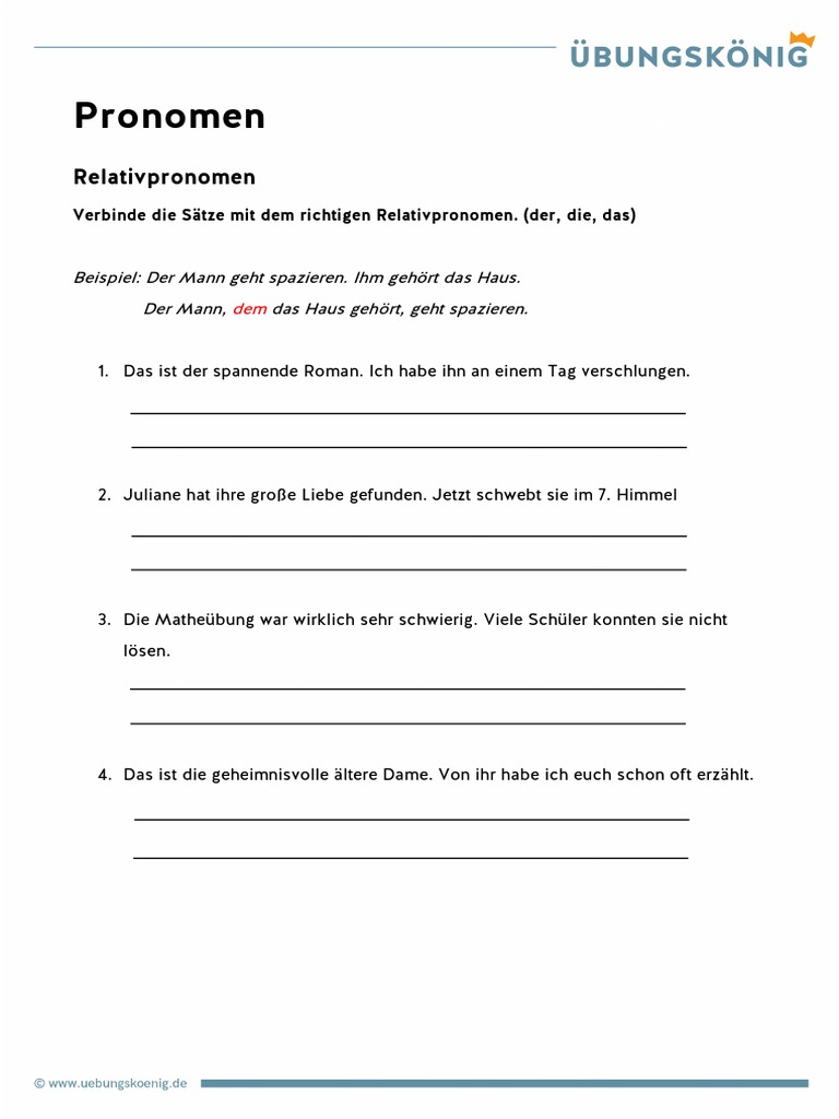 7 Uebungskoenig Relativpronomen | PDF