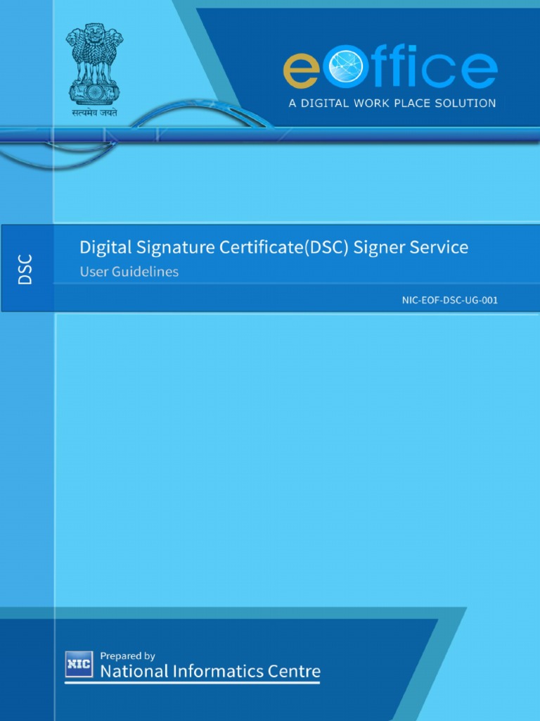 DSC Signer Service (Ver.4.1) User Guidelines | Download Free PDF ...
