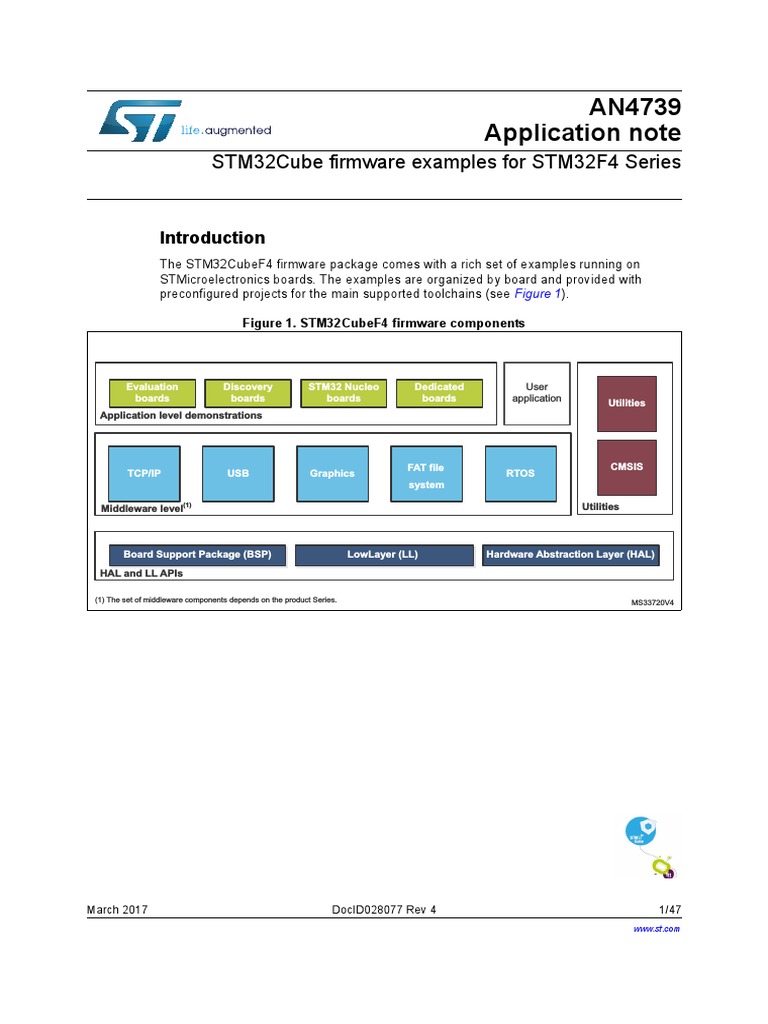 Dm00213525 Stm32cube Firmware Examples For Stm32f4 Series Stmicroelectronics | PDF | Digital ...