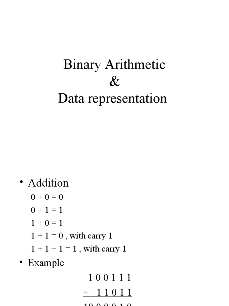 Binary Arithmetic & Data Representation | PDF