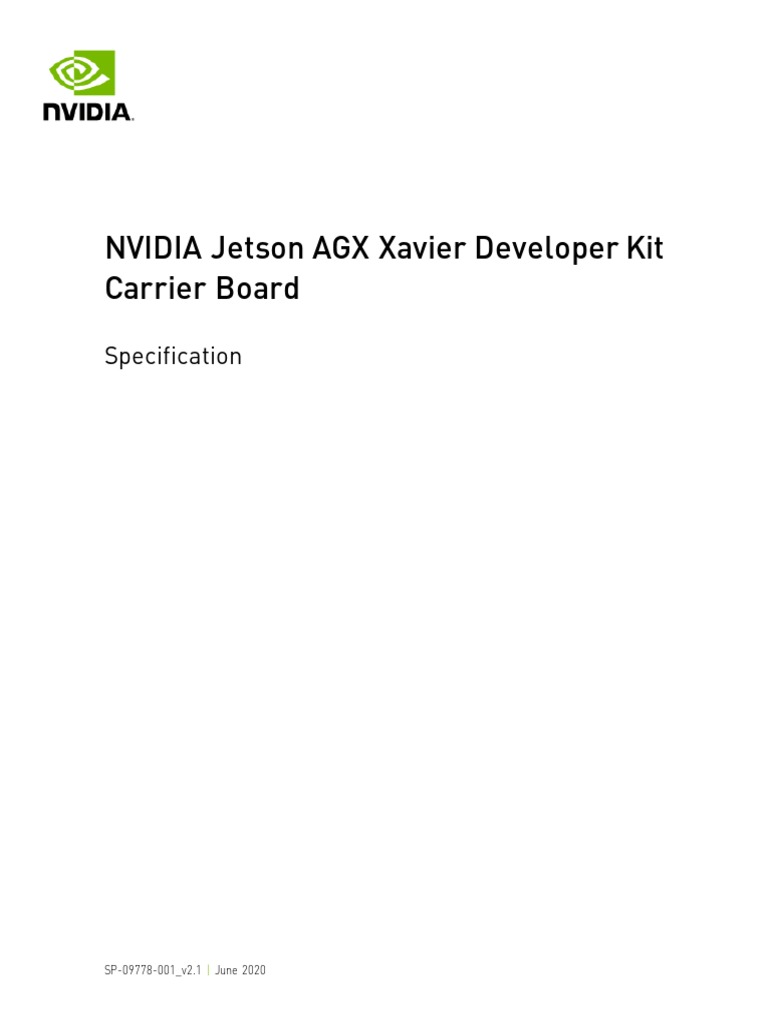 Jetson AGX Xavier Developer Kit Carrier Board Specification SP-09778 ...