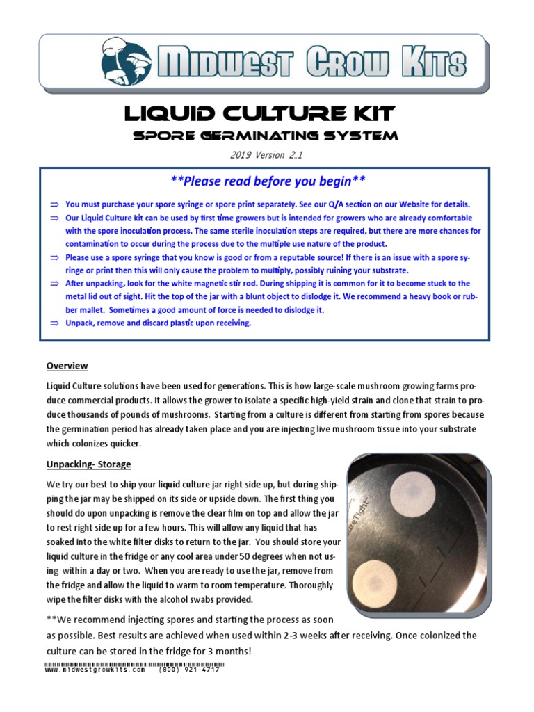 Liquid Culture Kit: Please Read Before You Begin | PDF | Mushroom | Nature