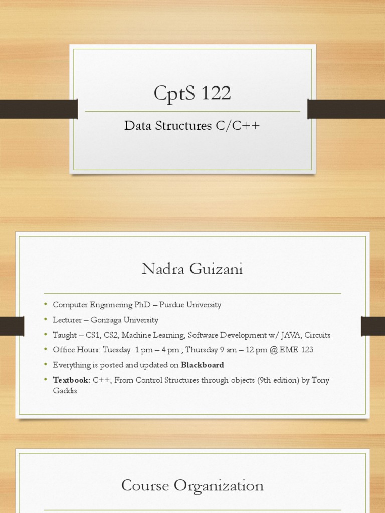 Cpts 122: Data Structures C/C++ | PDF