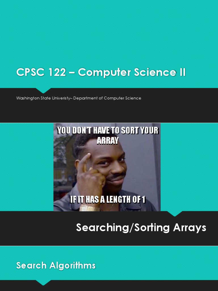 Search and Sort Algorithms Explained | PDF | Array Data Structure ...