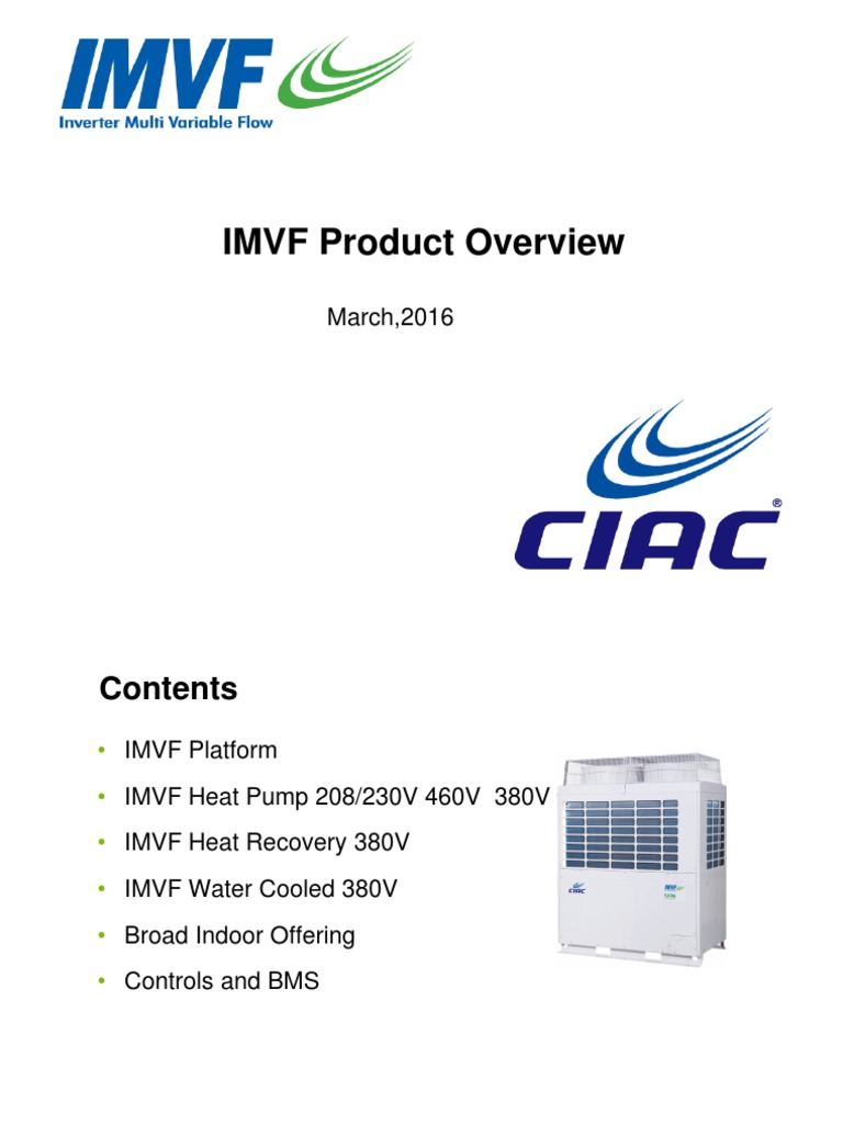 1-IMVF Sales Presentation | PDF | Air Conditioning | Heat Exchanger