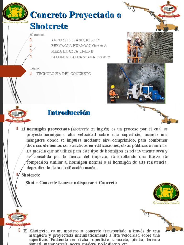 Tipos y Aplicaciones del Concreto Proyectado | PDF | Hormigón | Cemento