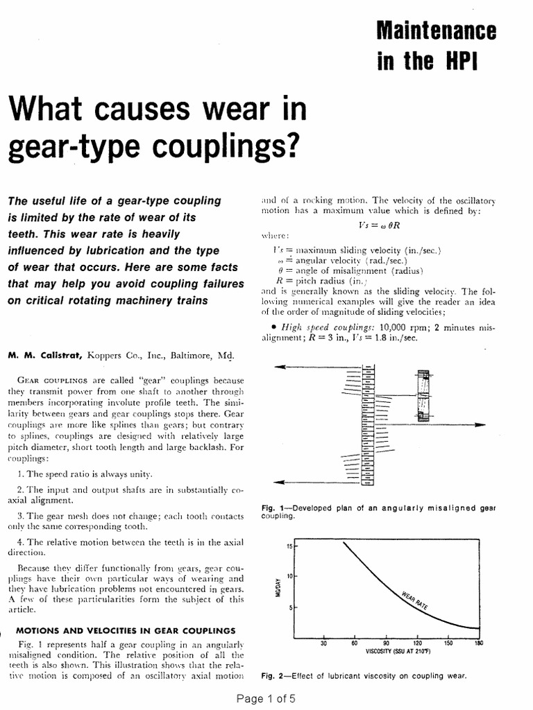 What Causes Wear in Gear-Type Couplings?: Maintenance | PDF | Gear ...