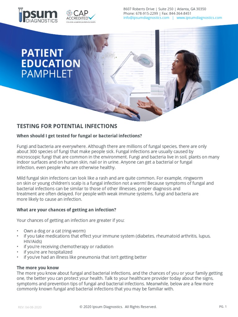 Patient Education: Pamphlet | PDF | Polymerase Chain Reaction | Infection