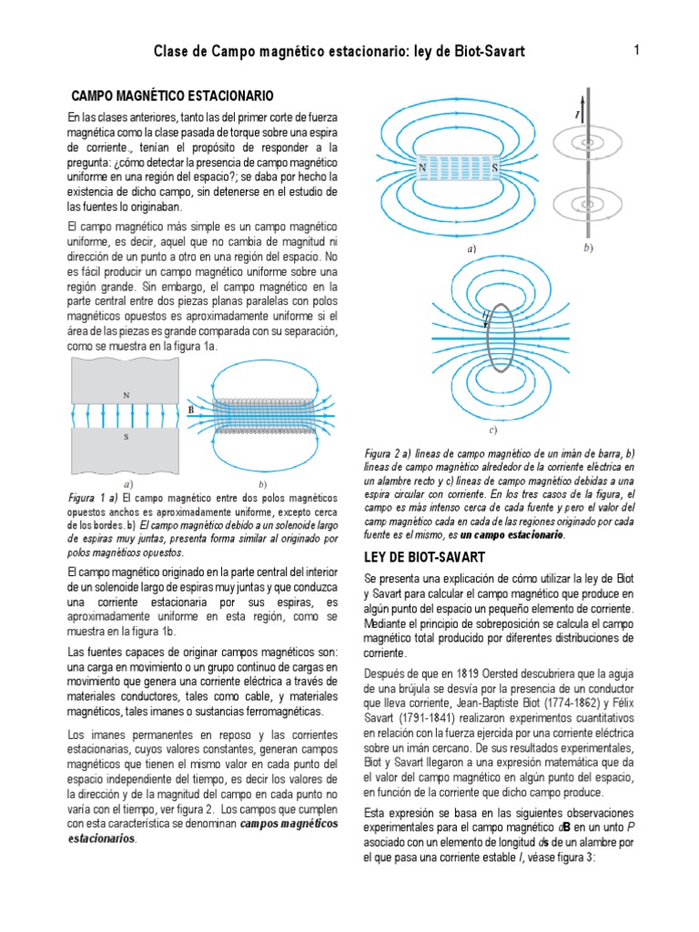 Clase de Ley de Biot-Savart PDF | PDF | Campo magnético | Imán