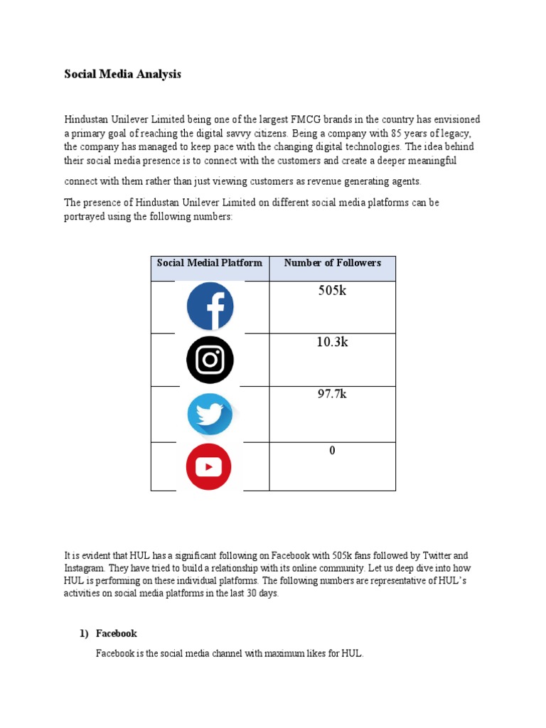 Social Media Analysis: Social Medial Platform Number of Followers | PDF ...