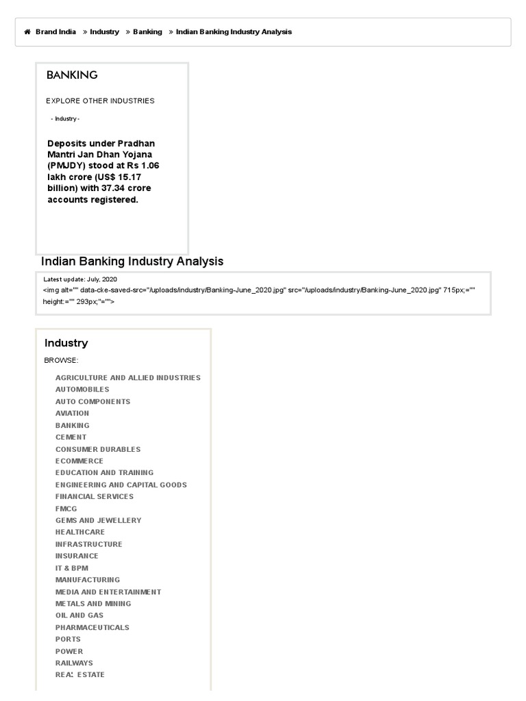 Banking: Indian Banking Industry Analysis | PDF | Reserve Bank Of India ...